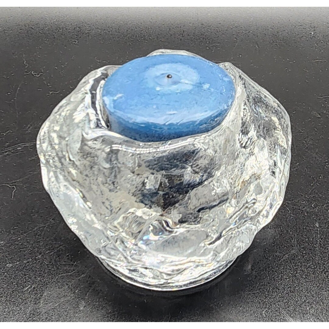 TOWLE Austria Clear Lead Crystal Glacier Snowball Votive Candle Holder ...