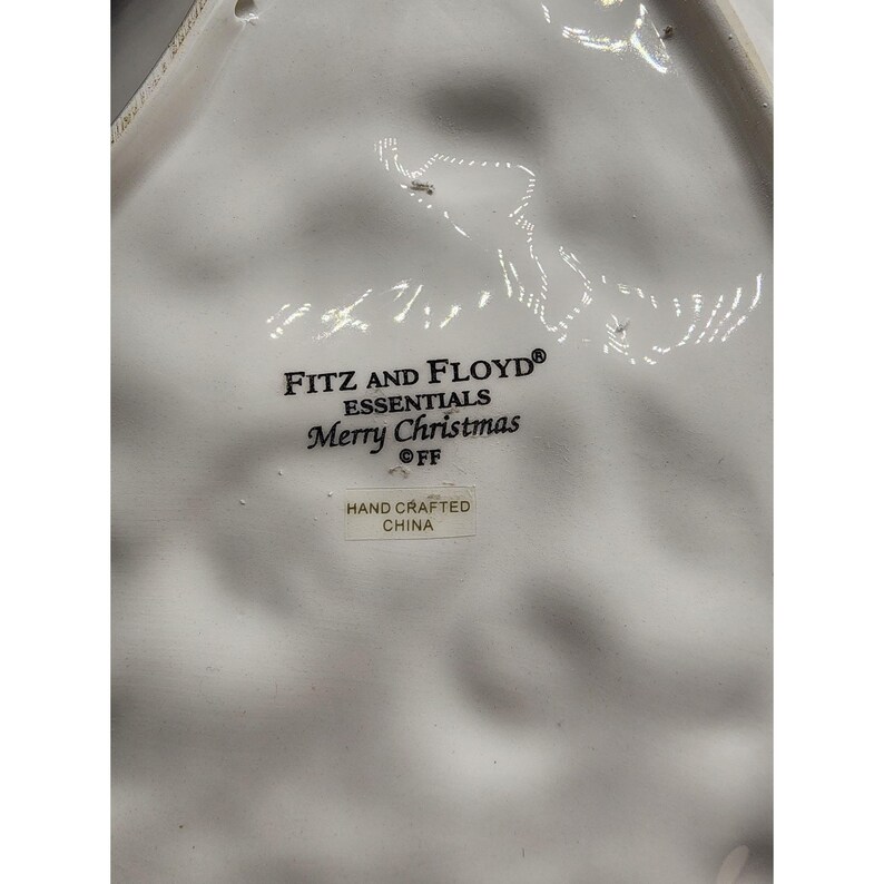 Fitz & Floyd Essential “merry Christmas” Santa Holiday Ceramic Serving ...