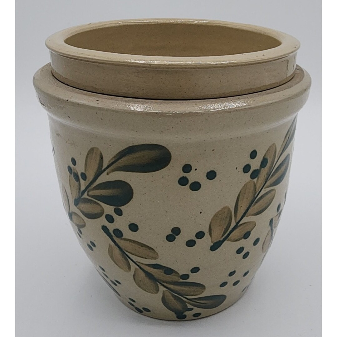 Beaumont Brothers Pottery BBP “green Leaves” Salt Glaze Stoneware Dip ...