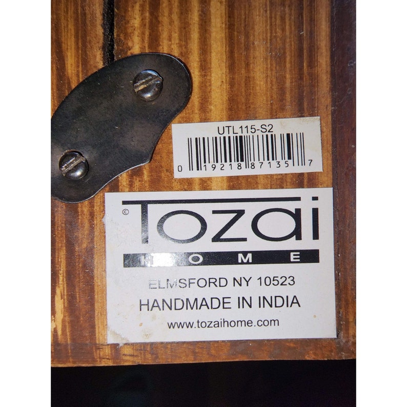 Tozai Handmade in India Multi Colored Abstract Cubist Tile Wood 3.5" X ...