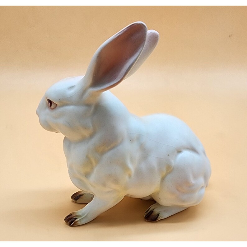 Vintage Lefton Japan H880 White Rabbit Easter Bunny Red Eyes Porcelain ...