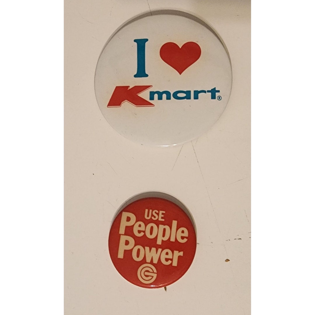 Vintage Department Store Kmart & Gold Circle Tin Litho Pinback Buttons ...