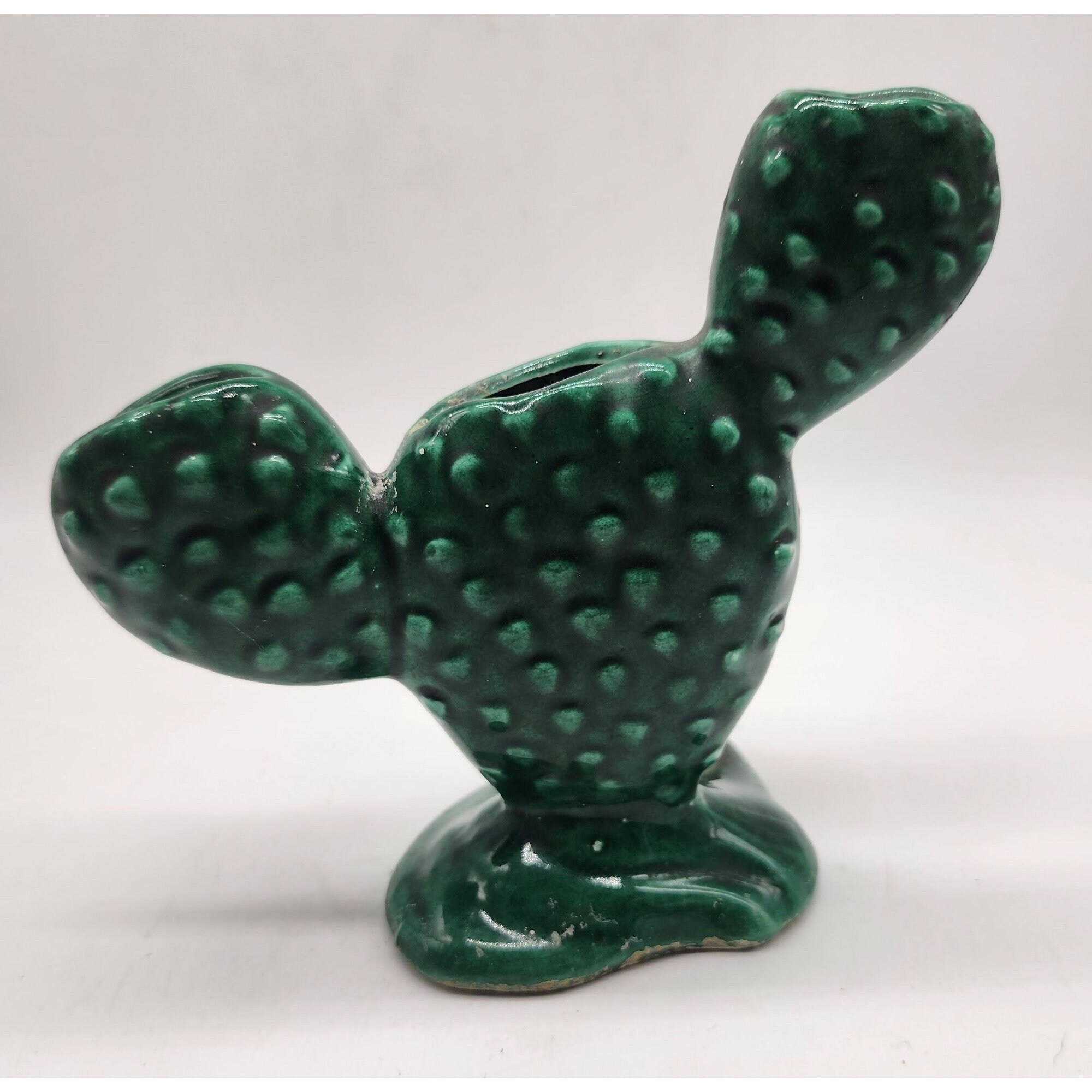 MCM 1950s Cali-crown Elf Pixie Ceramic Green Cactus Vase Figurine 6 ...