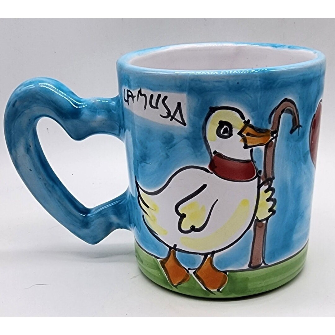 Vintage La Musa Italy Easter/valentine's Day Ducks Heart Redware Mug ...