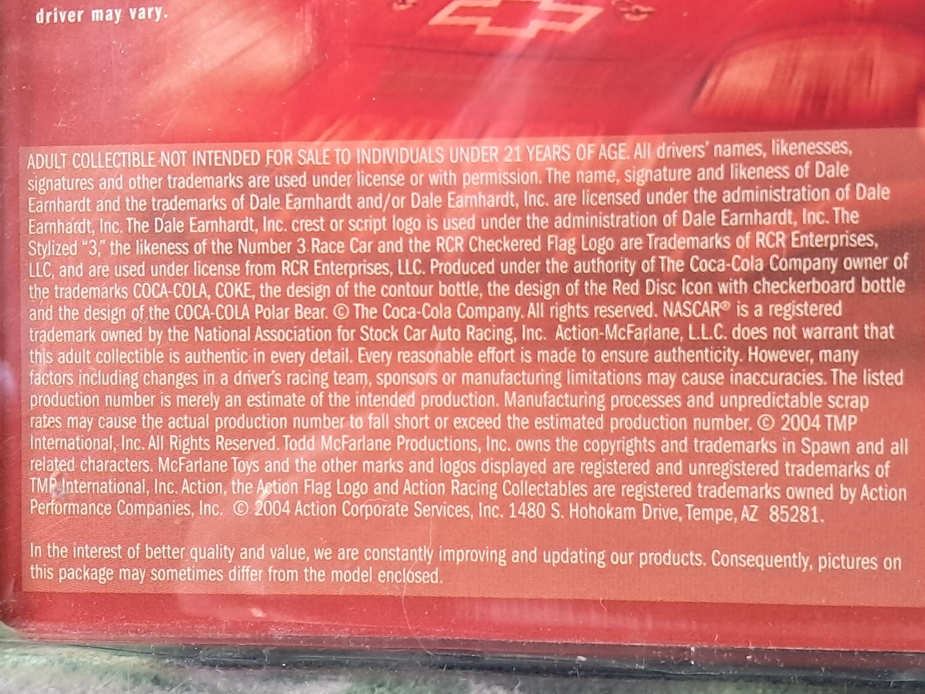 Dale Earnhardt Sr. NASCAR Race Car Driver the Intimidator Number 3. for ...