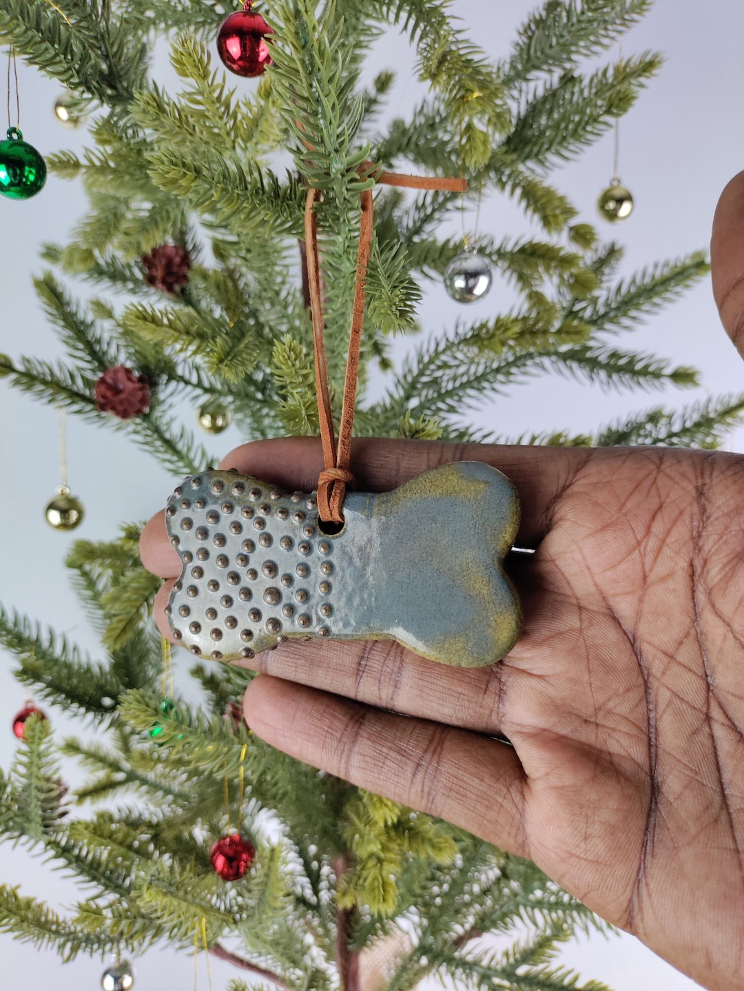 Ceramic Dog Bone Ornament, Pet Ornament, Dog Bone Ornament, Handmade ...