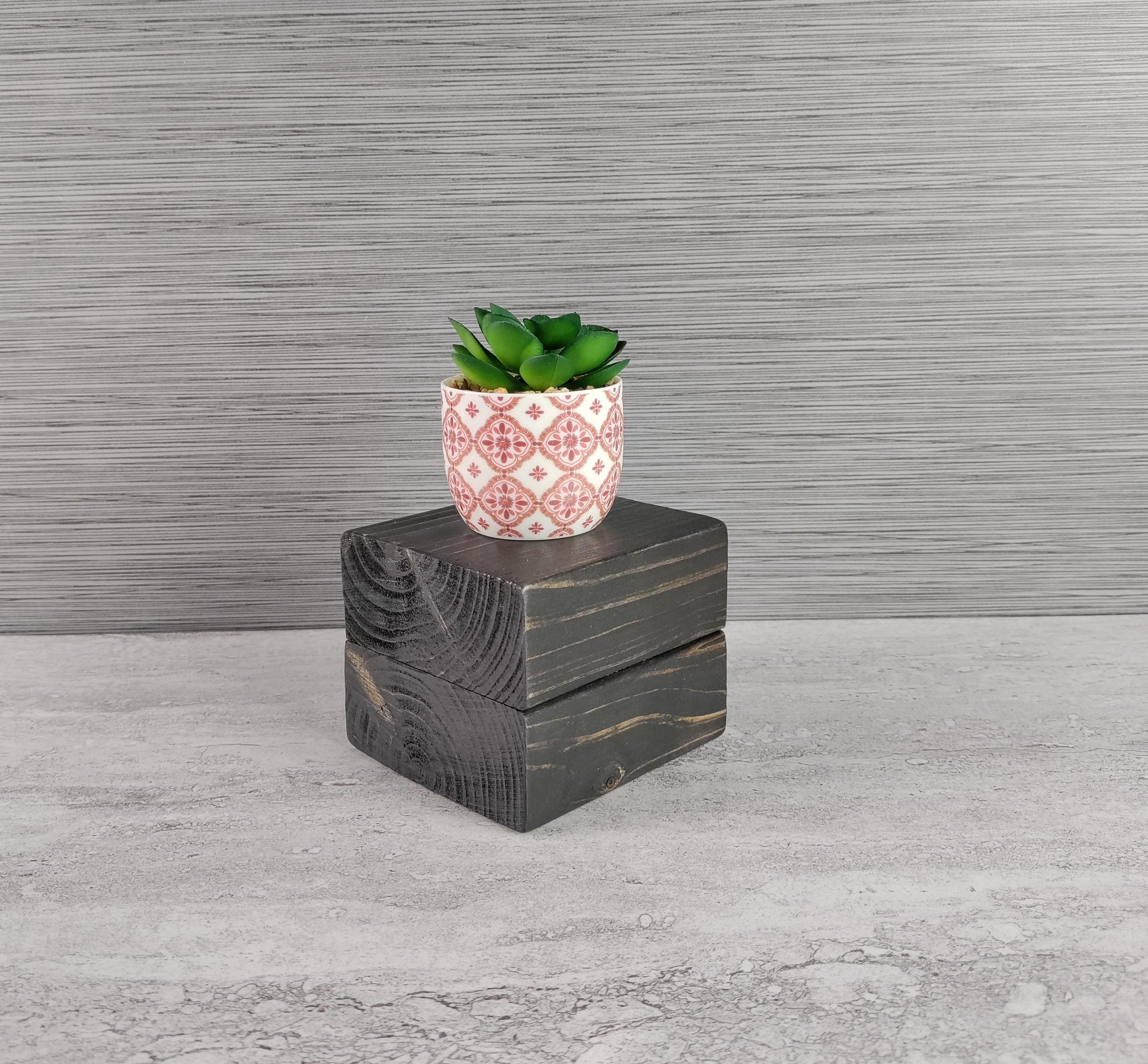 Small Wood Riser, Wood Plant Stand, Wood Pedestal, Wood Block Riser ...