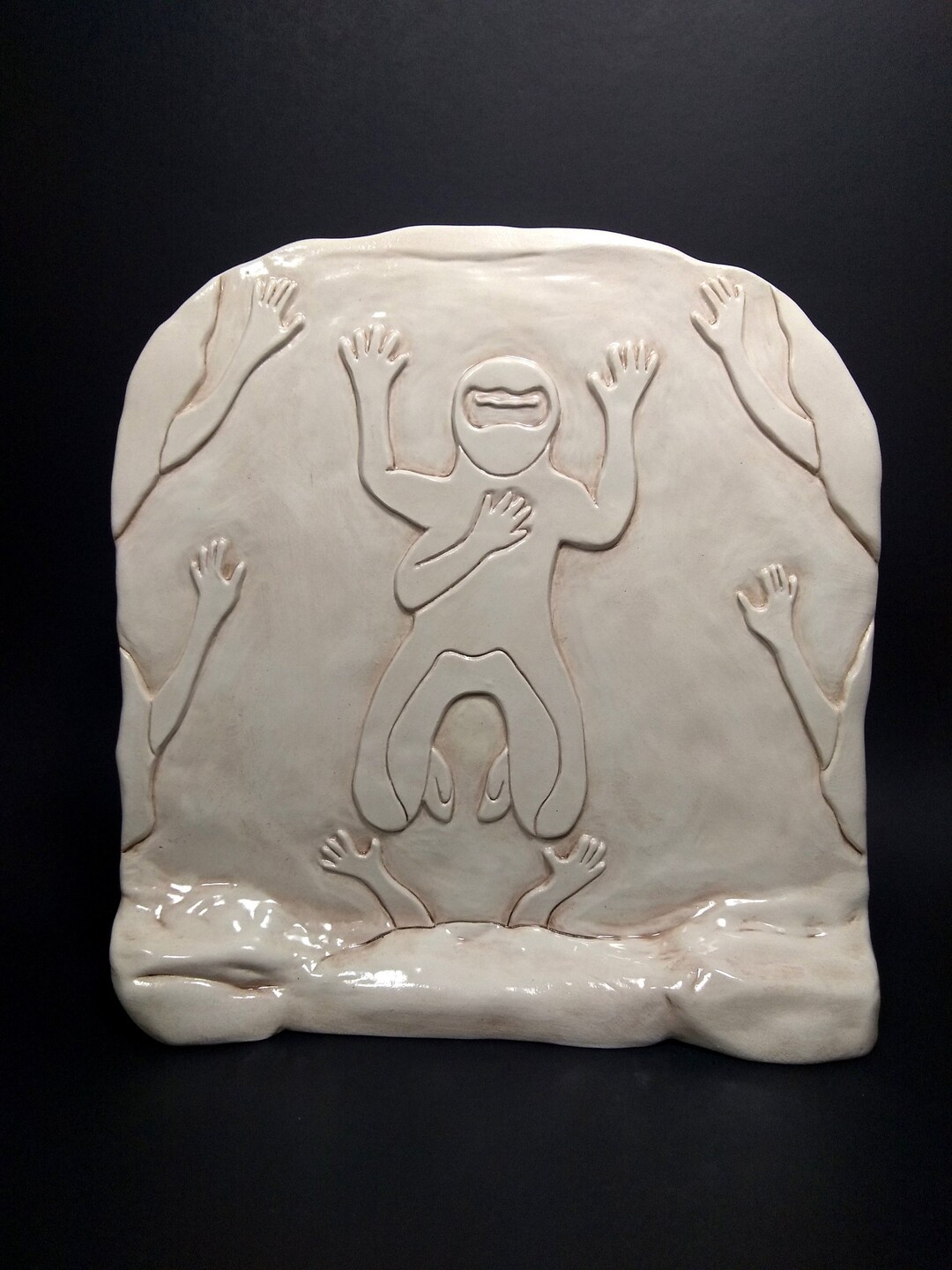 Ceramic Stone Tablet, Hand of God, Ceramic Art Tile, Relief Stone ...