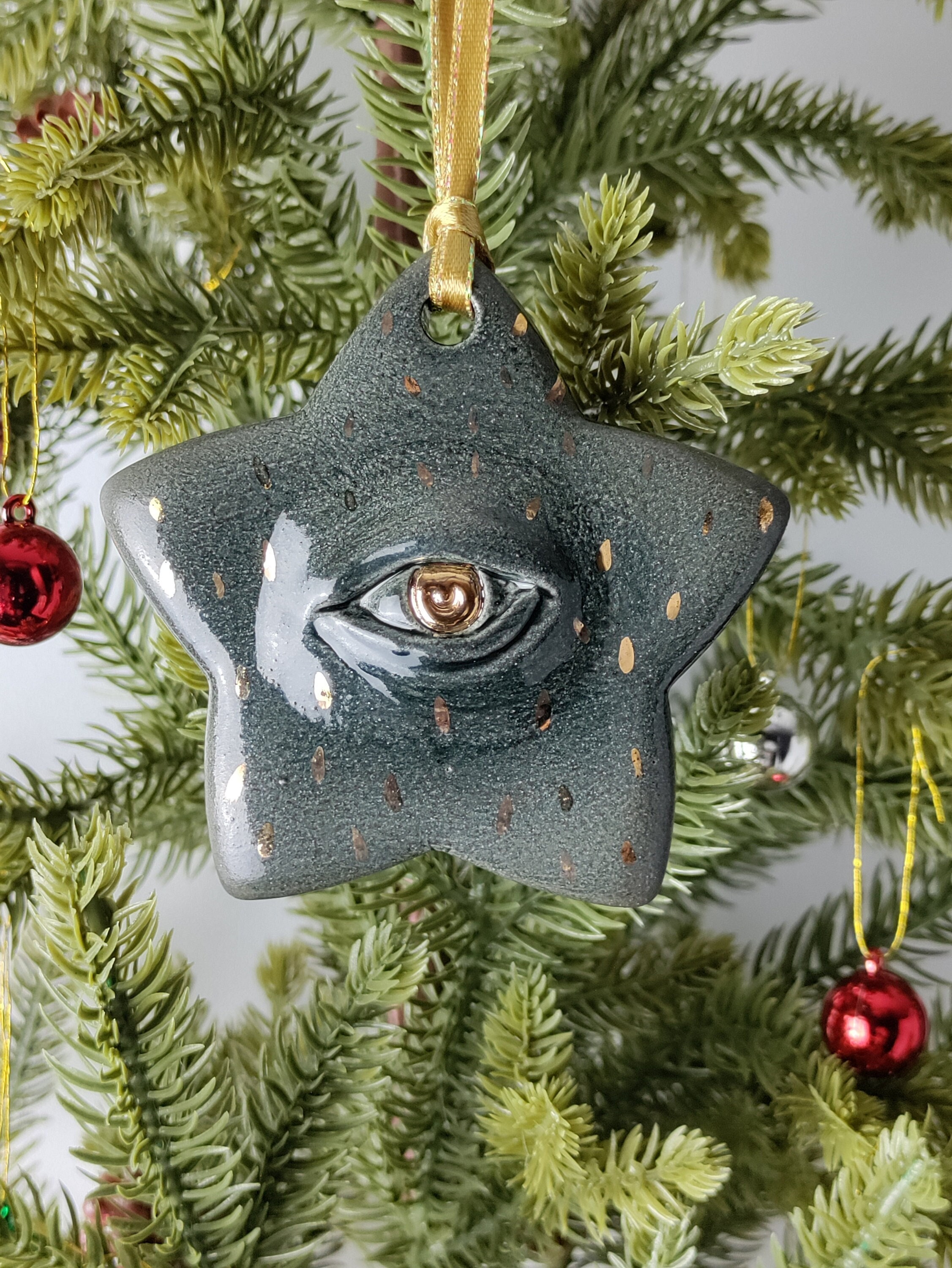 Ceramic Star Ornament, Handmade Ornament, Pottery Ornament, Unique ...