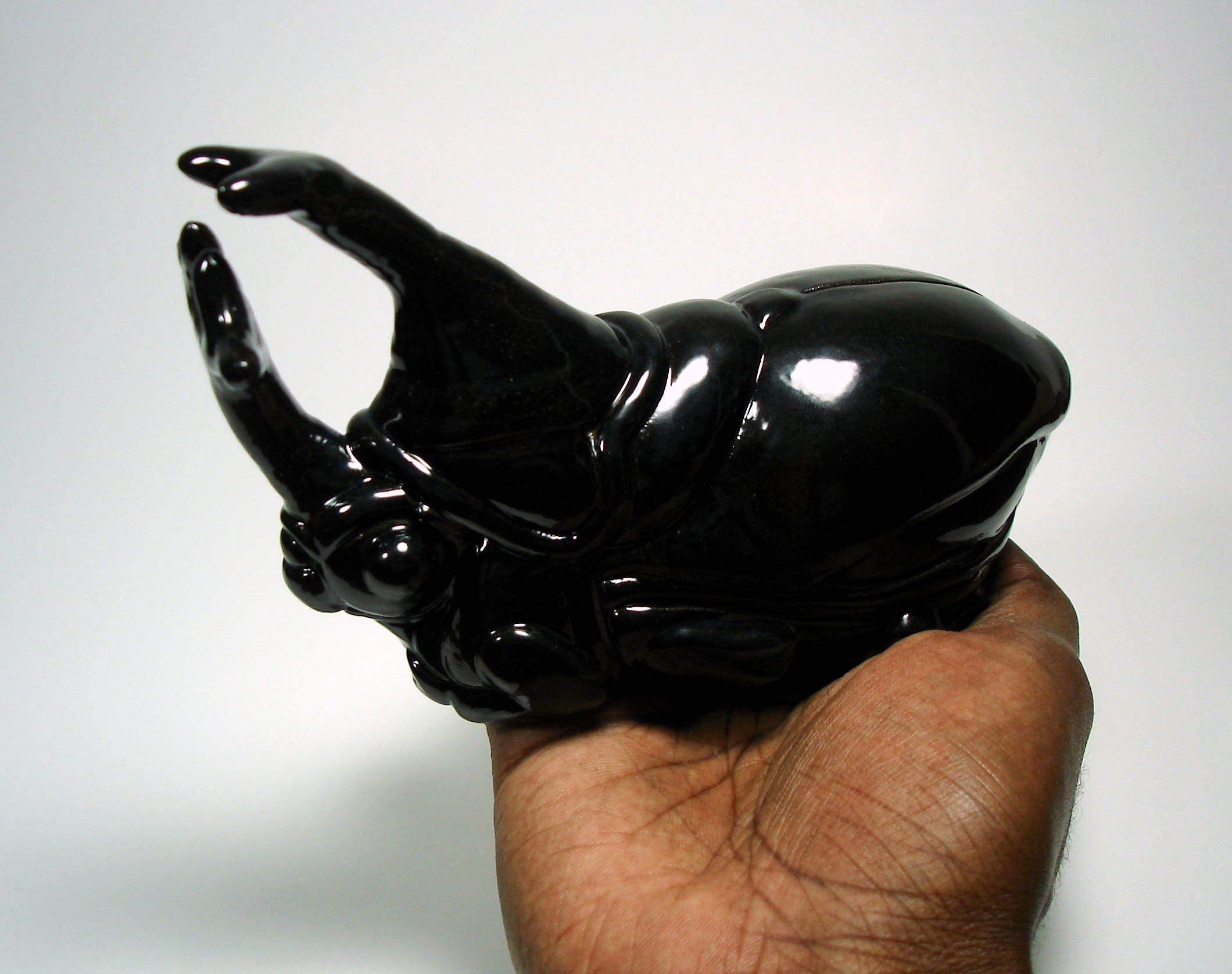 Ceramic Beetle Beetle Sculpture Scarab Beetle Art Horned - Etsy