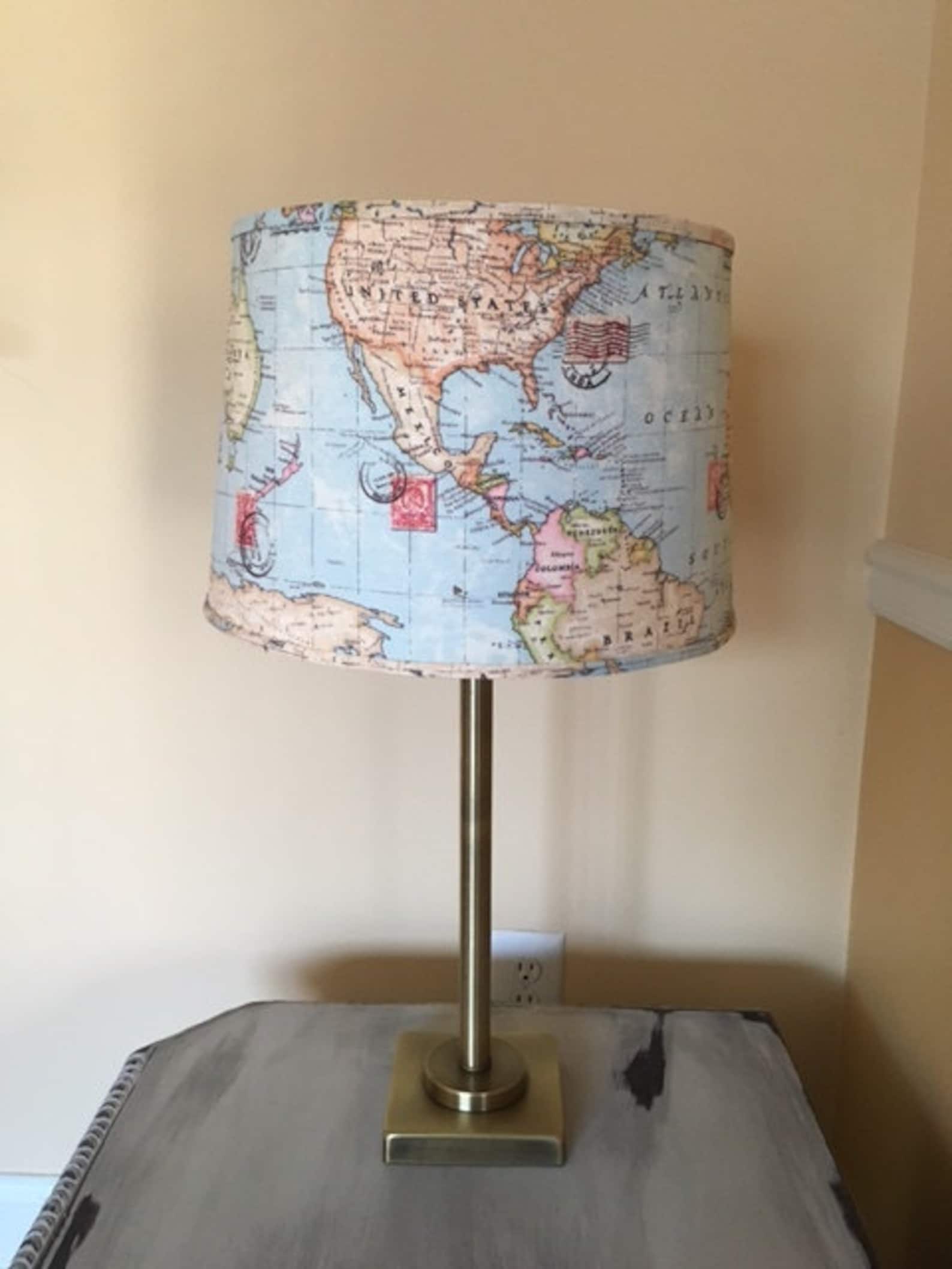 World Map Lamp Shade | Etsy