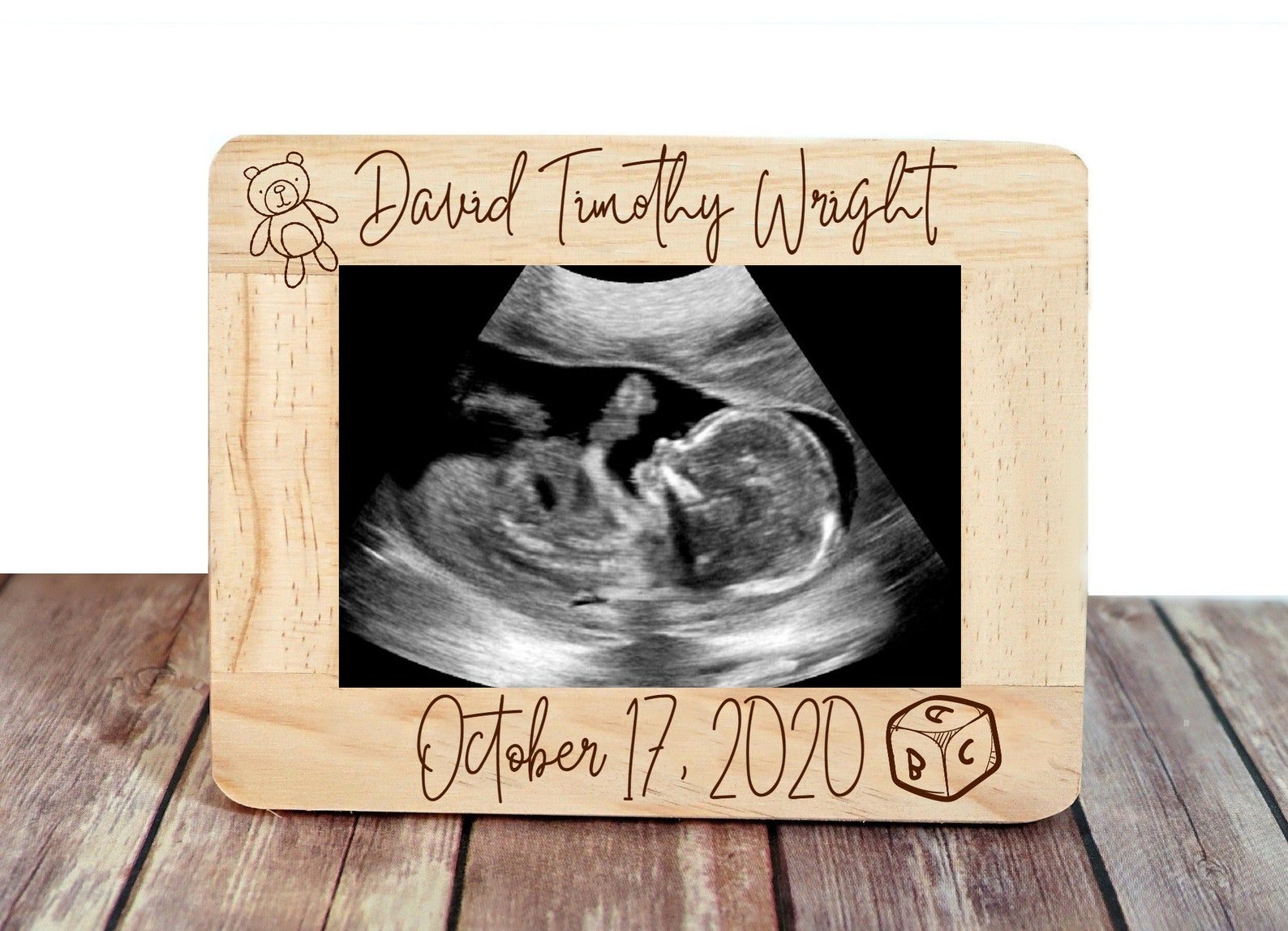 Personalized Baby Photo Frame Engraved First Scan Photo Baby - Etsy