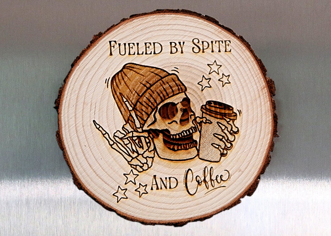 Fueled by Spite Magnet, Funny Meme Engraved Wood Magnet - Etsy