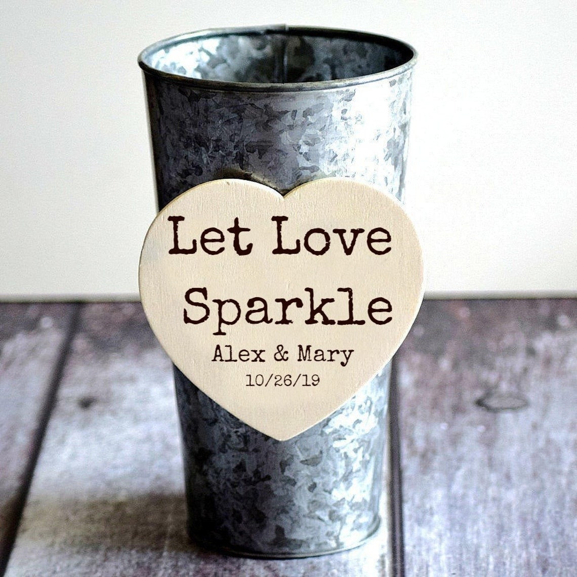 Personalized Wedding Sparkler Bucket – Engraved Heart, Let Love Sparkle ...