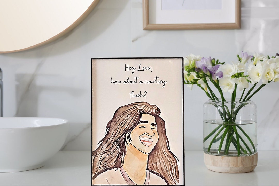 Framed Tabletop Art, Jacob Print, Bella Loca, Funny Toilet Bathroom ...