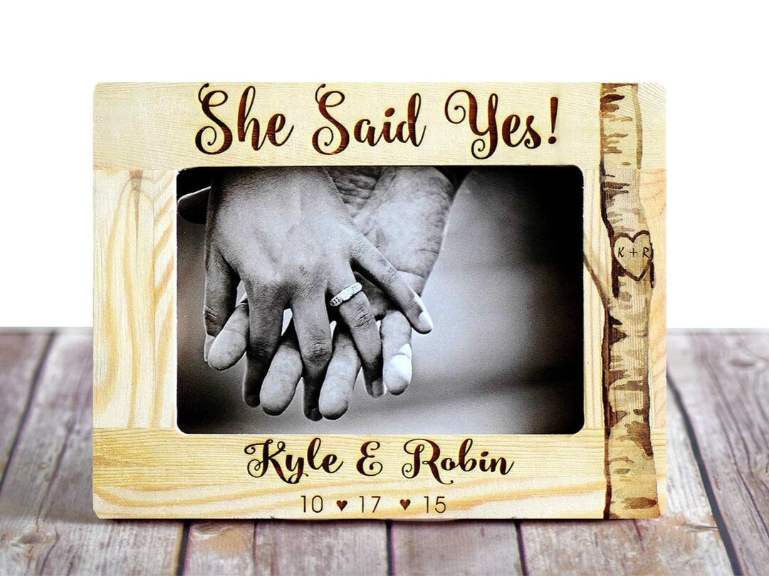 She Said Yes Engagement Gift, Personalized Engagement Gift Custom ...