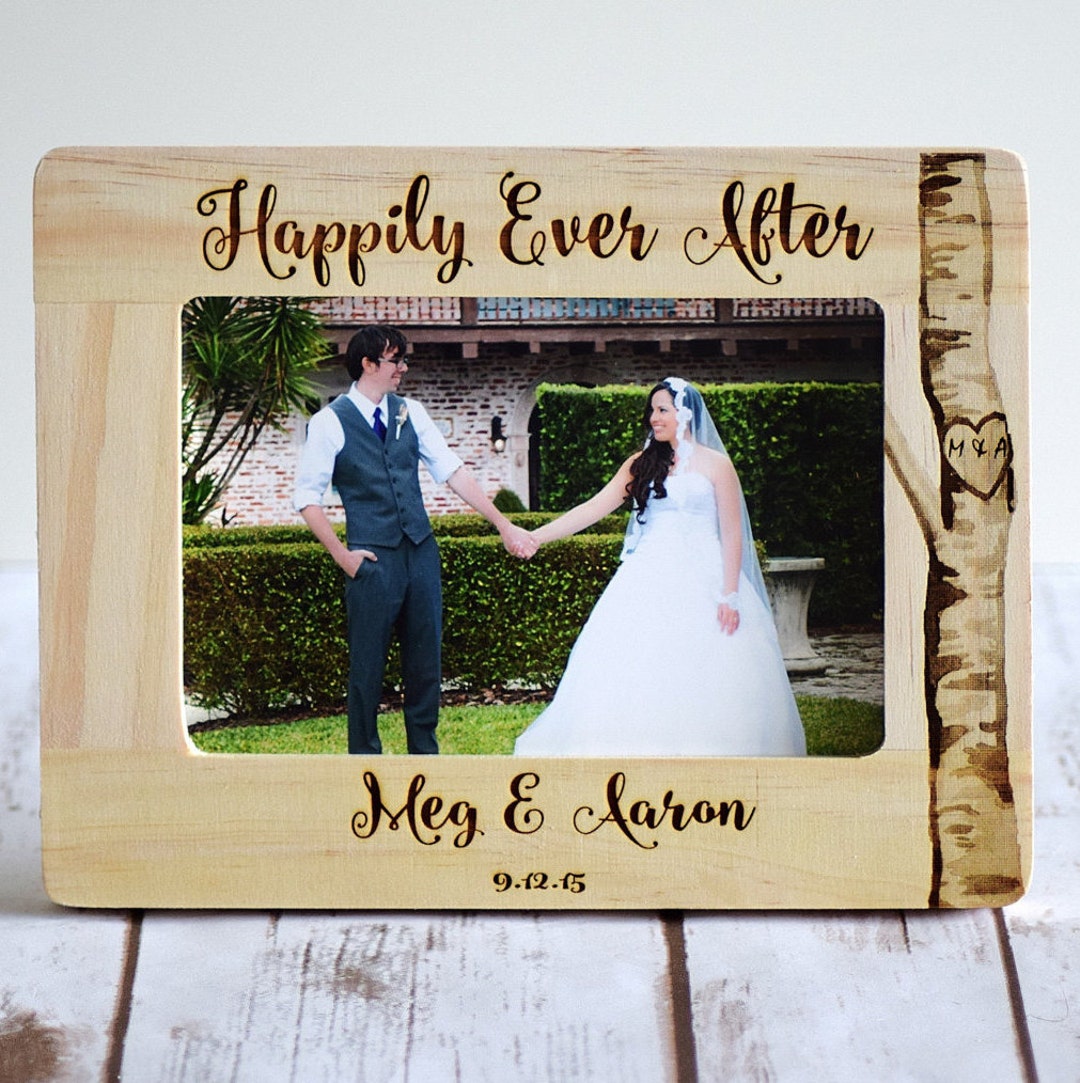 Personalized Wedding Picture Frame, Engraved Wood Keepsake - Etsy