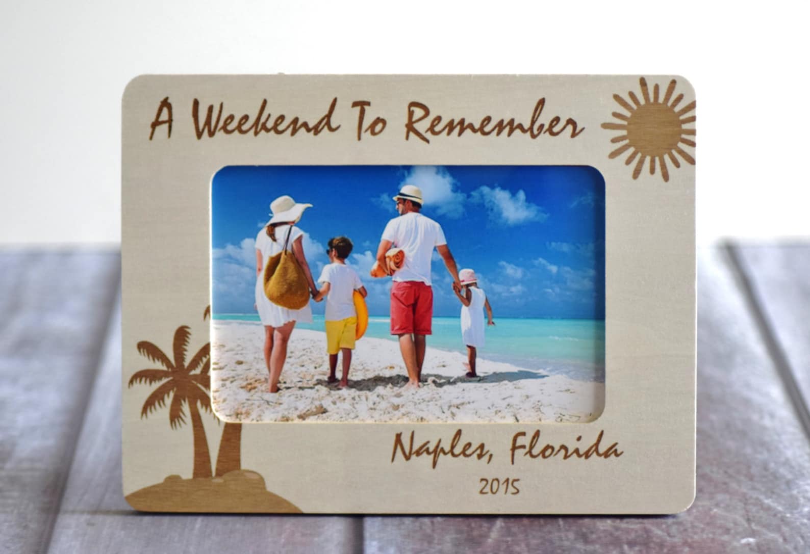 Personalized Wood Burned Picture Frame: Engraved Vacation Keepsake - Etsy