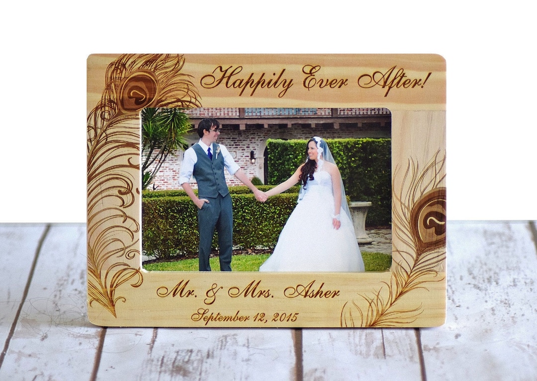 Personalized Wedding Picture Frame: Engraved Wood, 4x6 Photo - Etsy