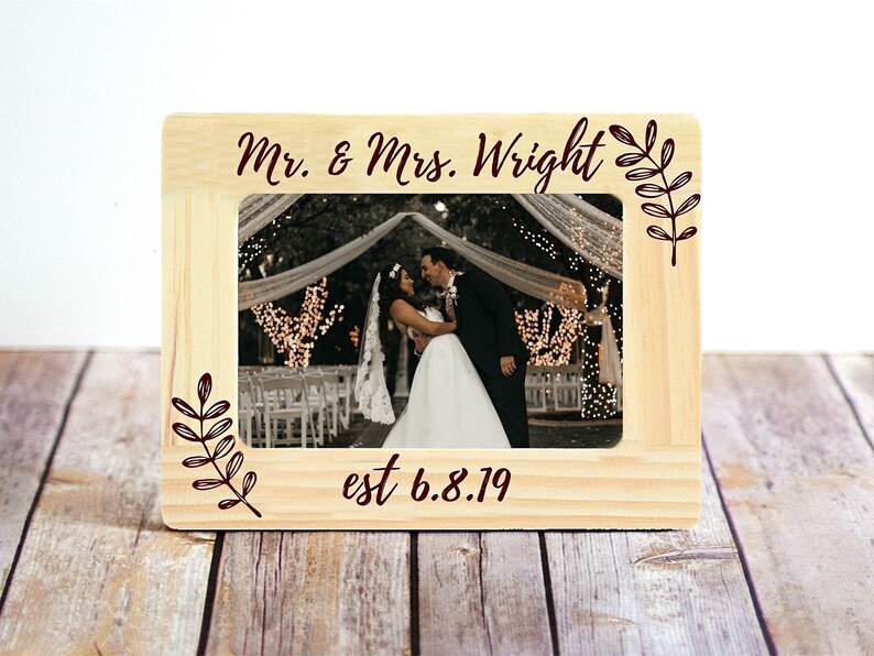 Personalized Engraved Wood Wedding Frame: Rustic Newlywed Gift - Etsy