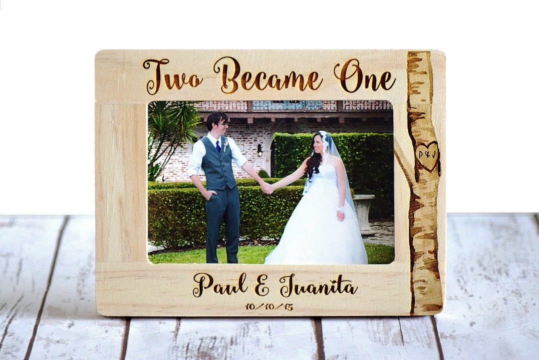 Personalized Wedding Frame, Wedding Gift, Rustic Frame, Two Became One ...