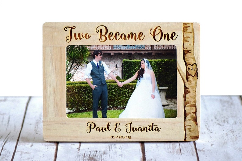 Personalized Wedding Frame Wedding Gift Rustic Frame Two - Etsy