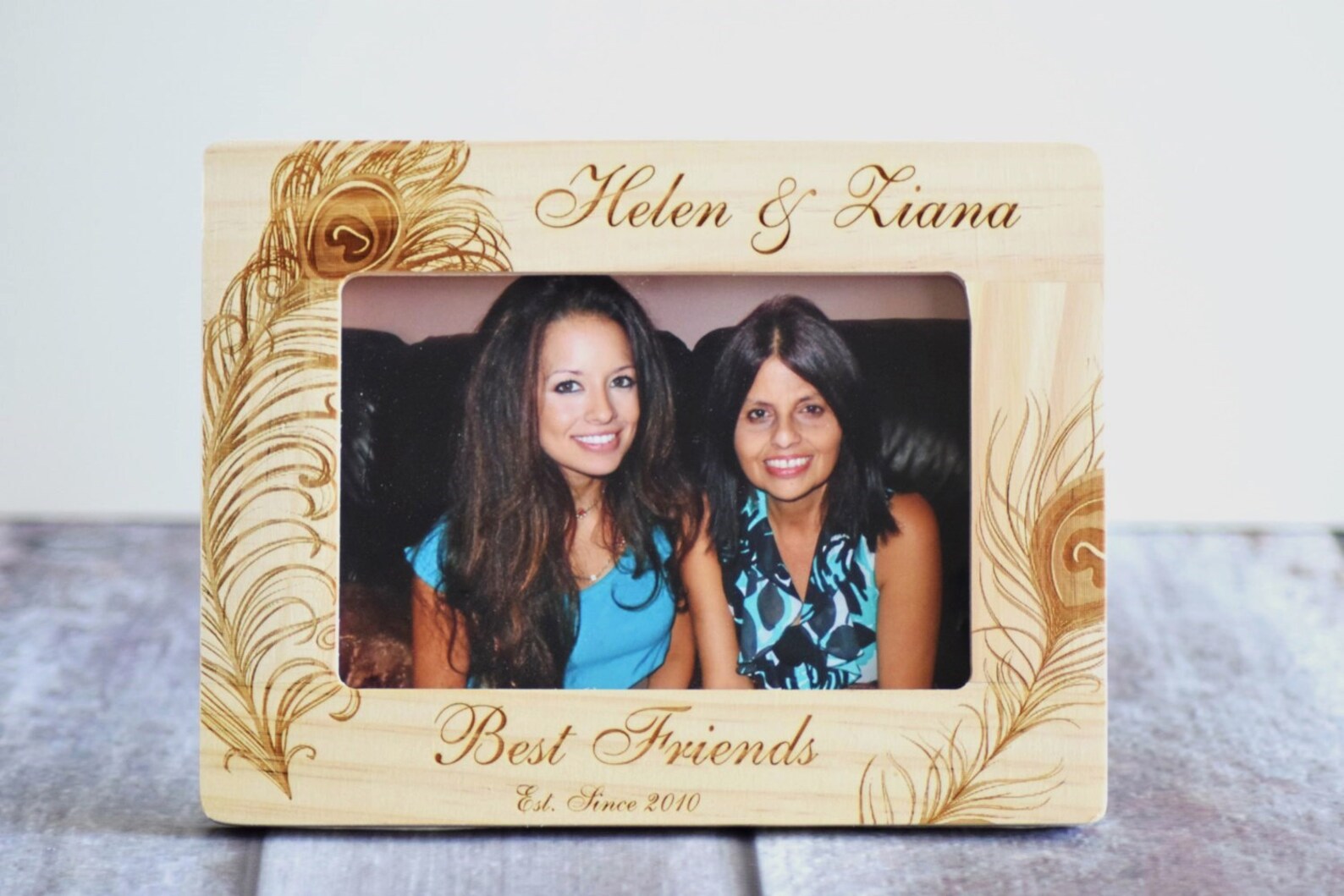Best Friends Frame Wood Burned Picture Frame Personalized Rustic Frame ...