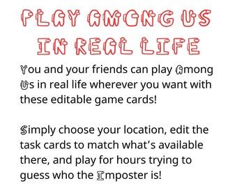 Among Us in Real Life Youth Activity Pack - Etsy