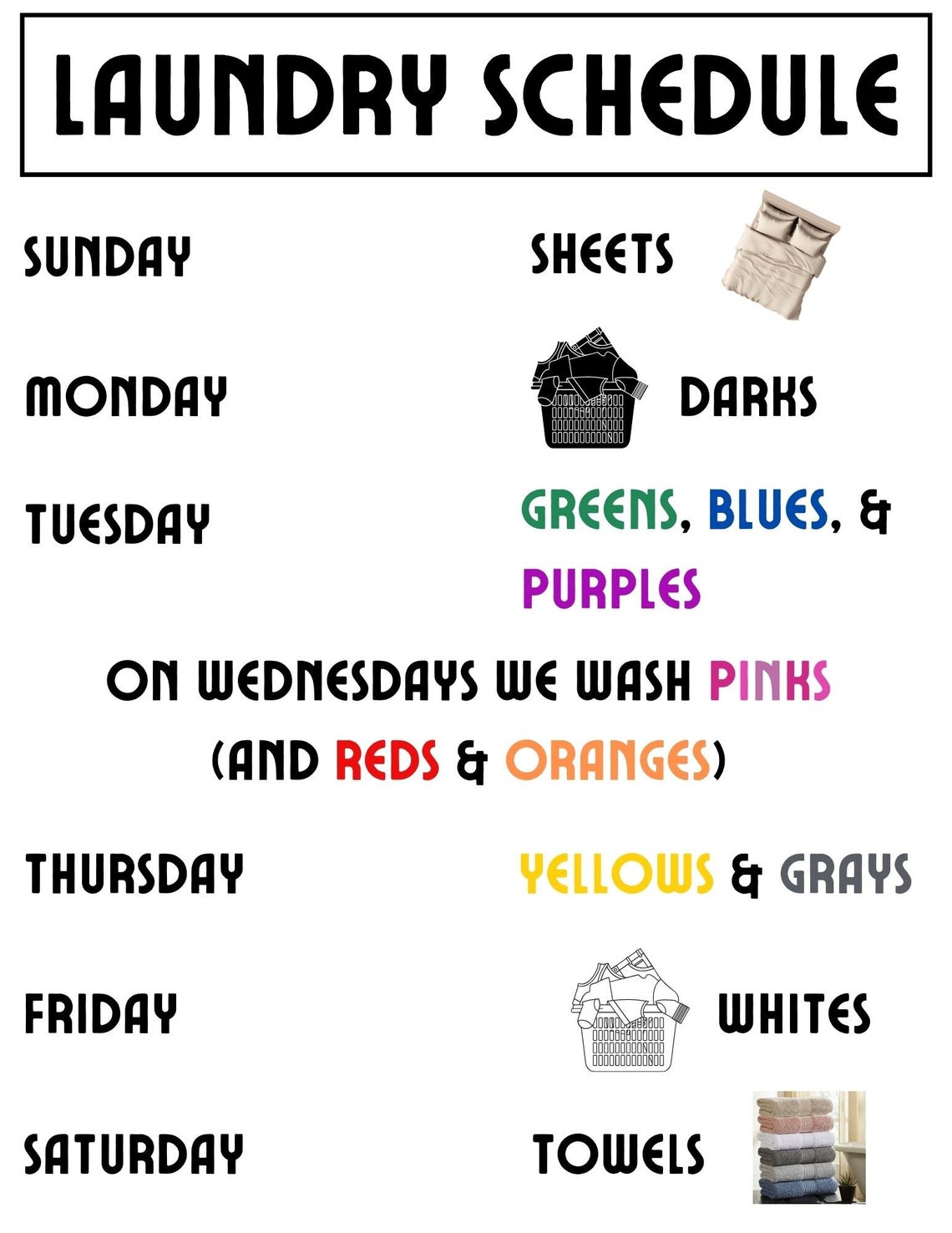 Laundry Planner PDF, Laundry Checklist Pdf, Laundry Schedule Pdf ...