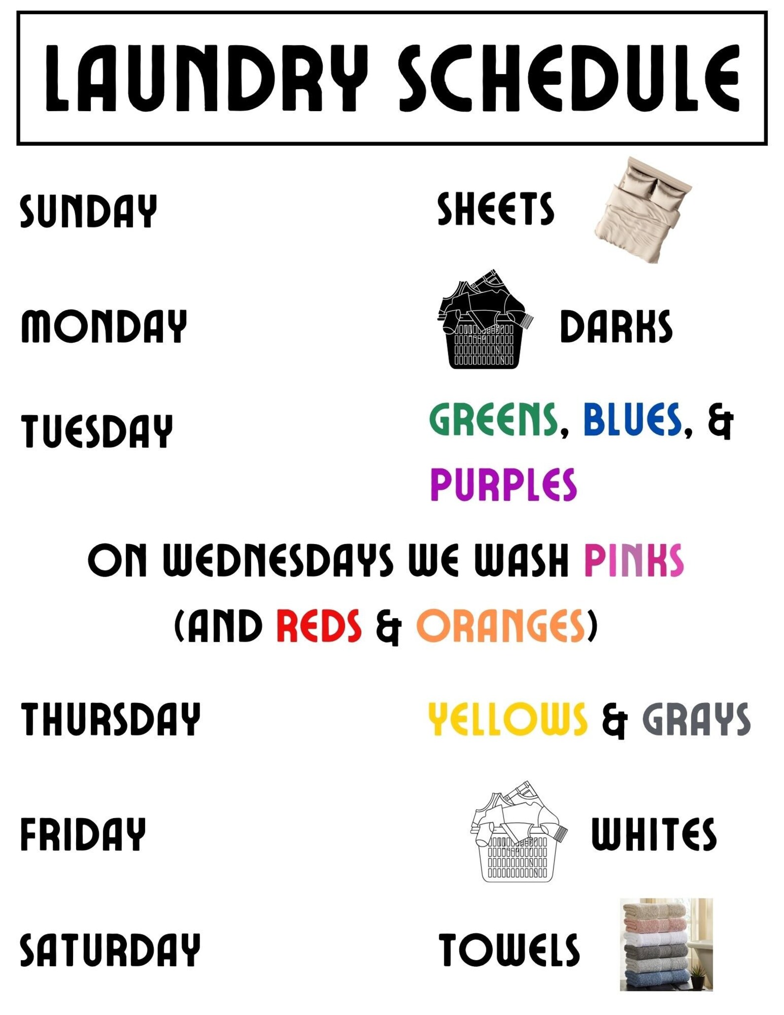 Laundry Planner PDF, Laundry Checklist Pdf, Laundry Schedule Pdf ...