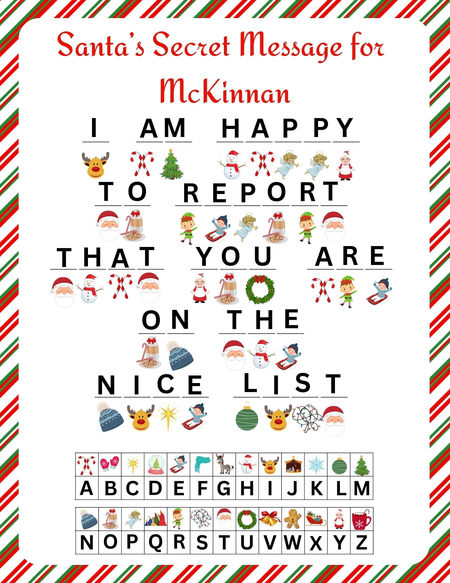 Personalized Editable Printable Secret Message From Santa - Etsy Canada