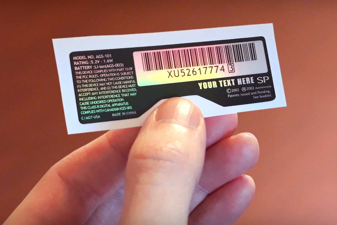 Game Boy Advance SP Holographic Back Label - Etsy