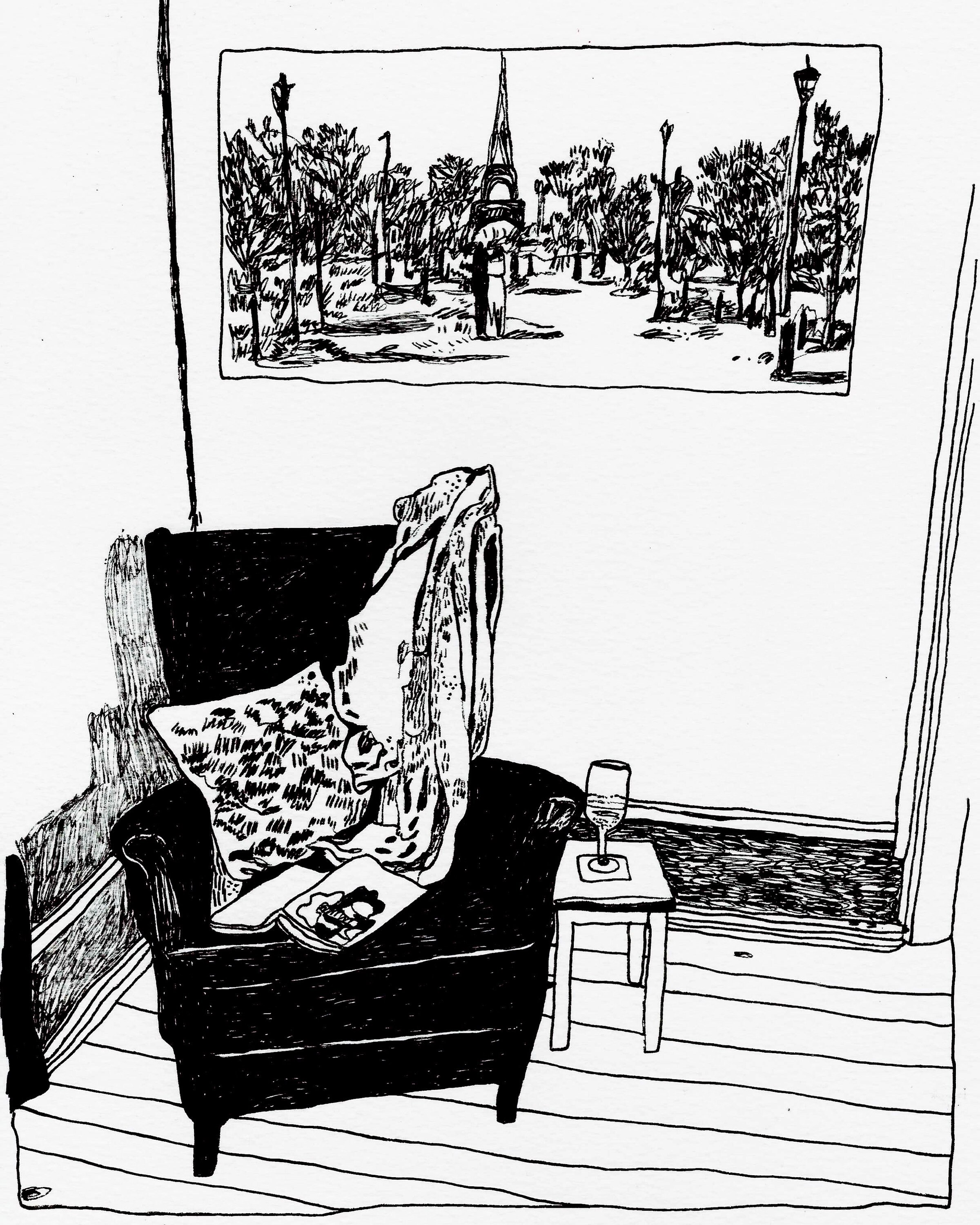 ORIGINAL drawing 8\u201dx8\u201d Reading corner Drawing & Illustration ...