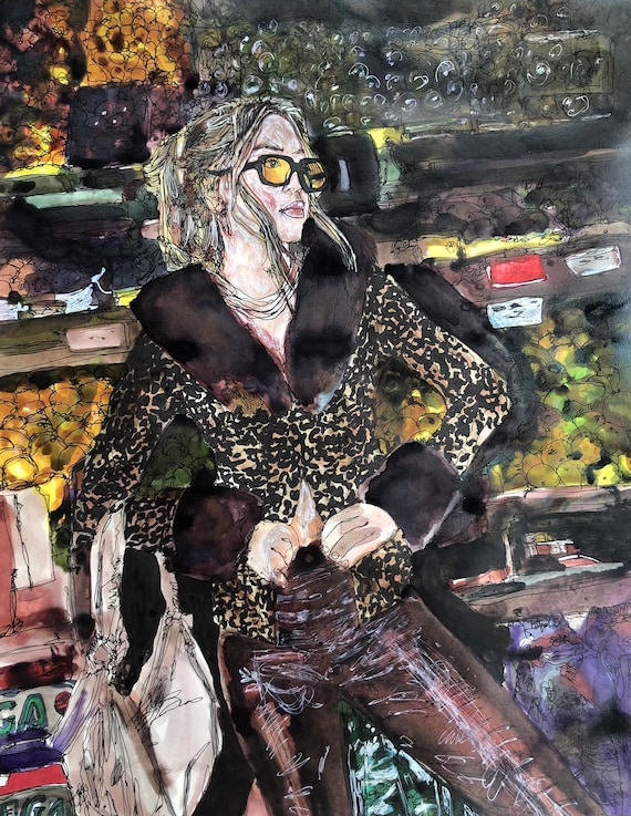 Poppin to da shop PEINTURE ORIGINALE 16 x 20 stylo et - Etsy France