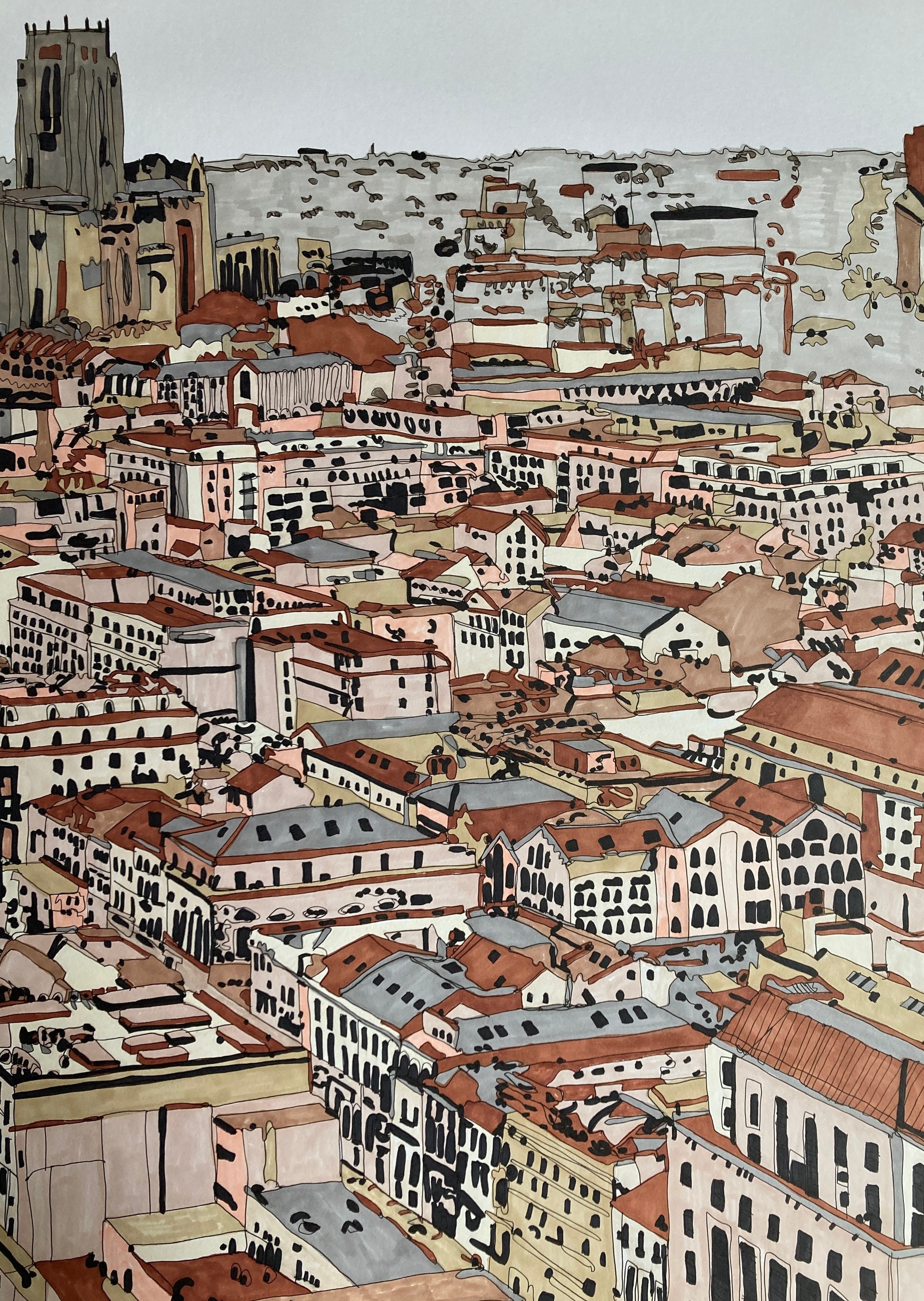 Liverpool Skyline V ORIGINAL PAINTING - Etsy