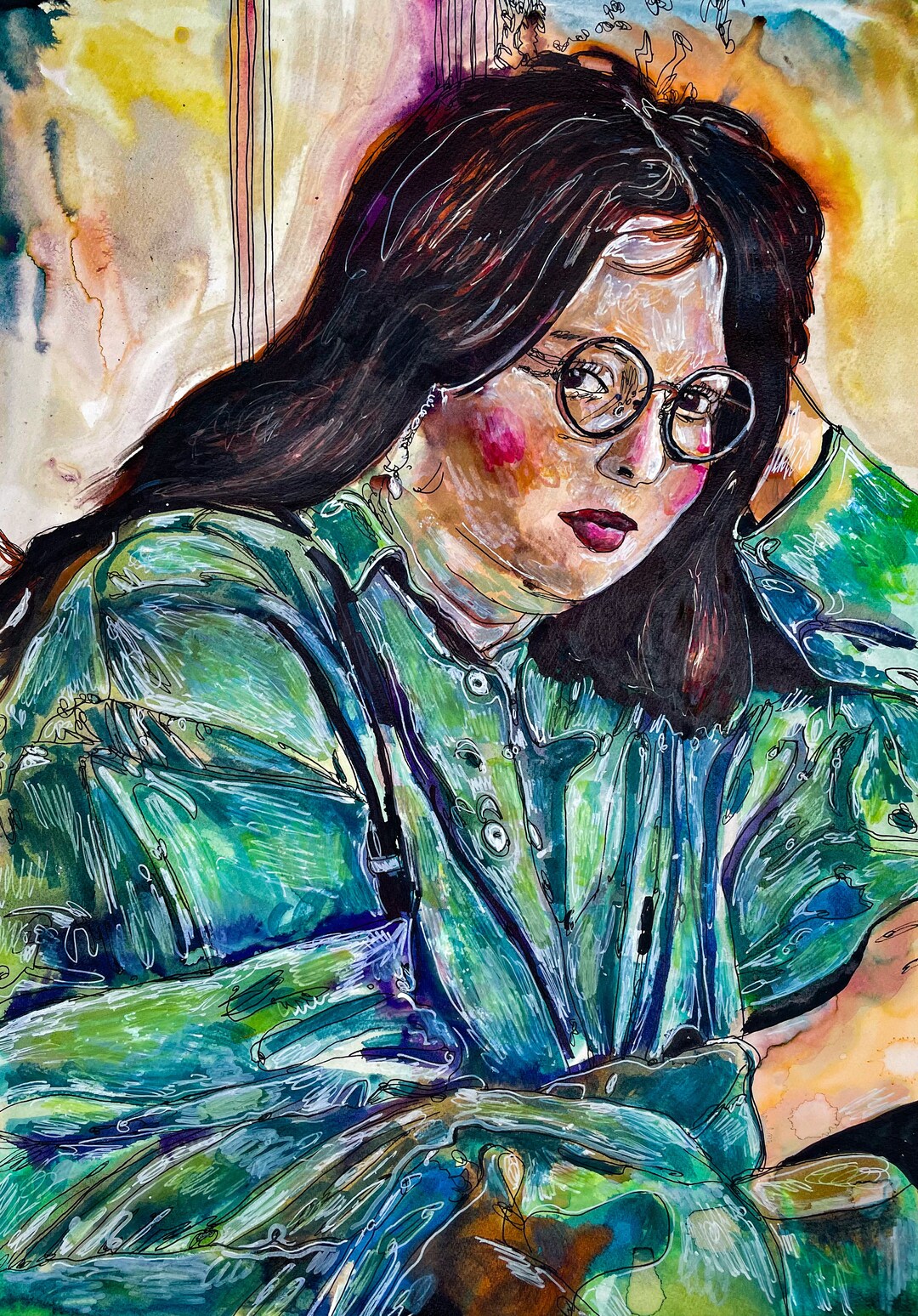 Green Lady - ORIGINAL PAINTING - Etsy