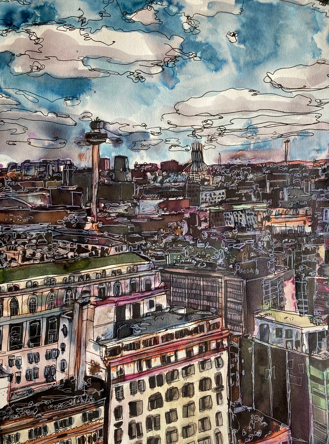 Liverpool Skyline VI - ORIGINAL PAINTING - Etsy