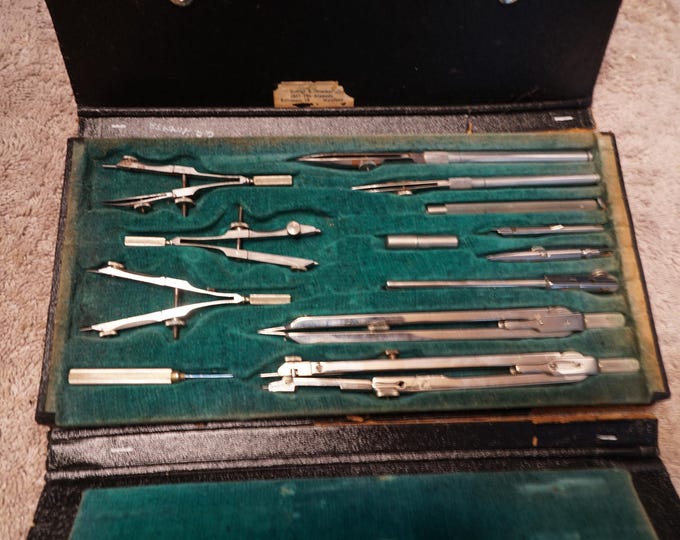 Old German Drafting Compass Set, Noris Drafting Tools - Etsy