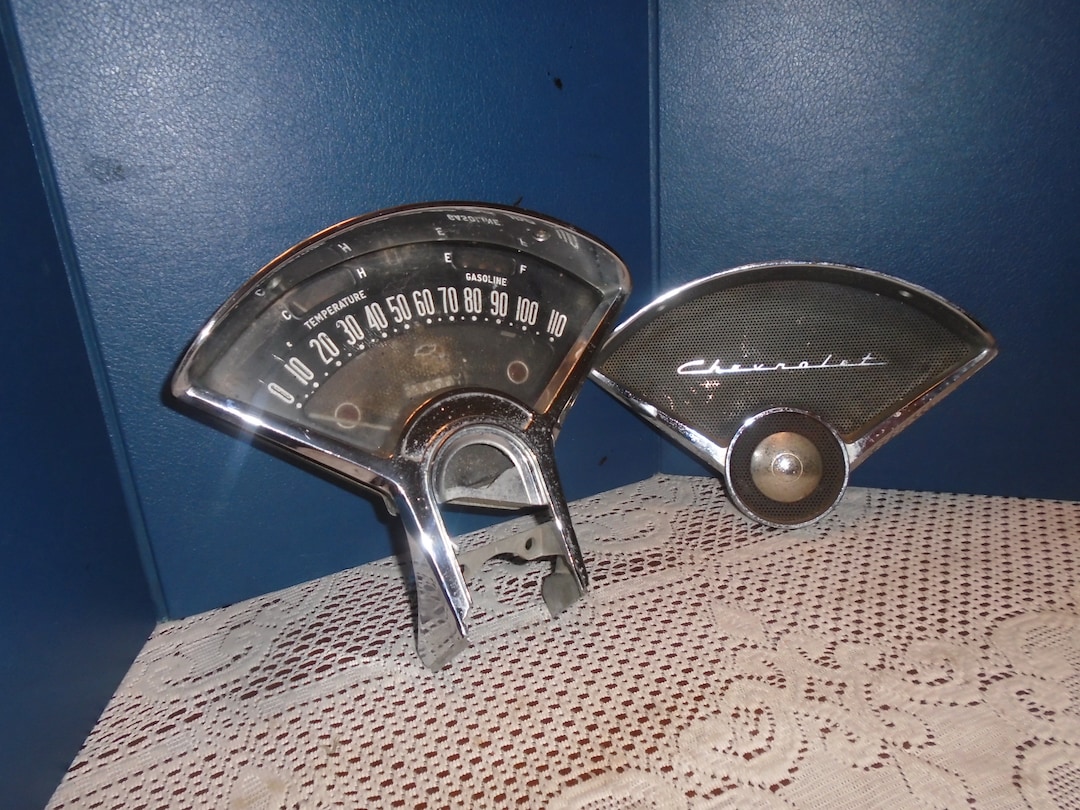 1955-56 Chevy Bel Air Gauge Cluster and Speaker Grill, Vintage Chevy ...