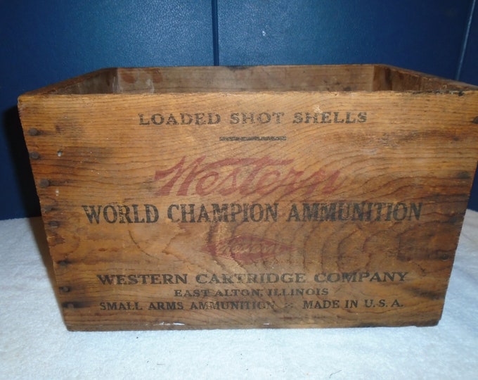 Vintage Ammunition Box Shotgun Shell Box Wooden Crate Western ...