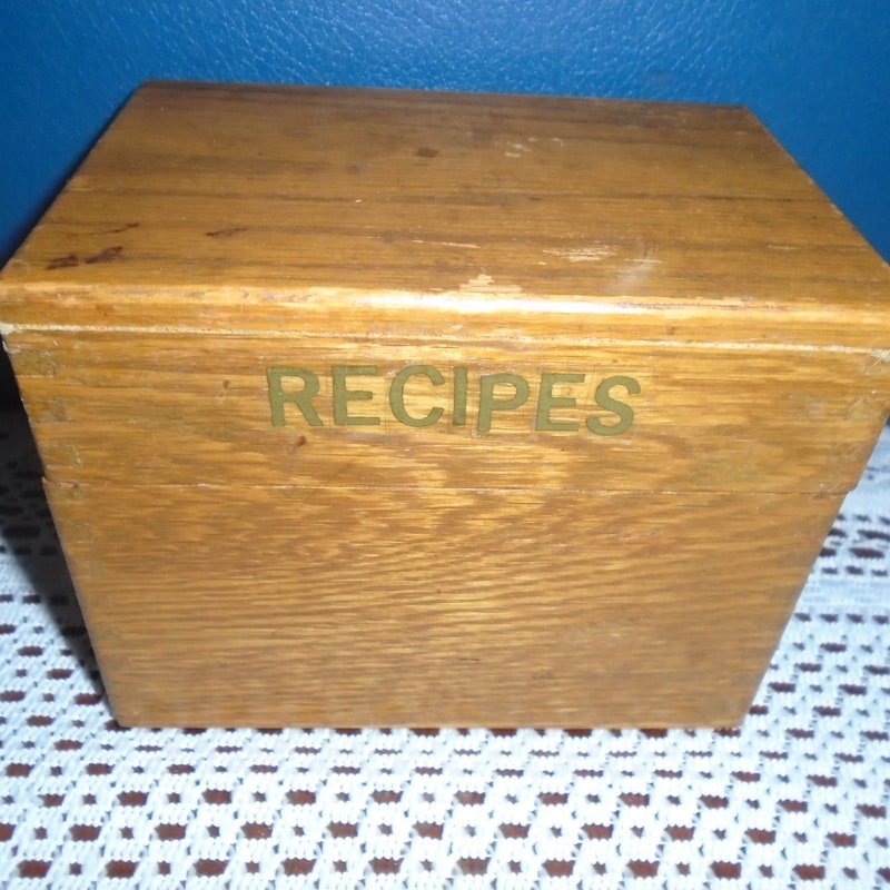 Wooden Recipe Box - Etsy