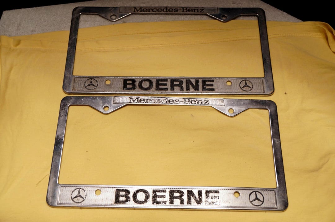 Vintage Mercedes Benz License Plate Frames, Boerne Texas License Plate ...