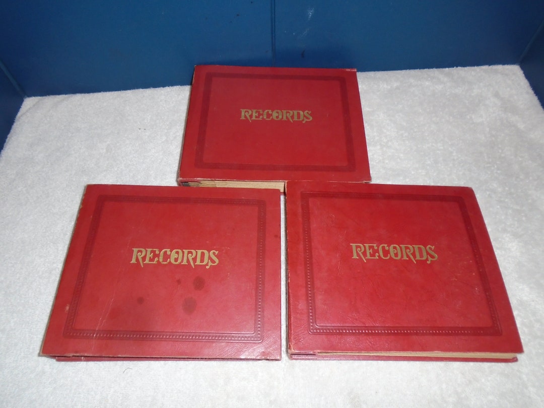 Set of 3 Vintage Record Files With Records, Record Keeper, Vinyl Record ...