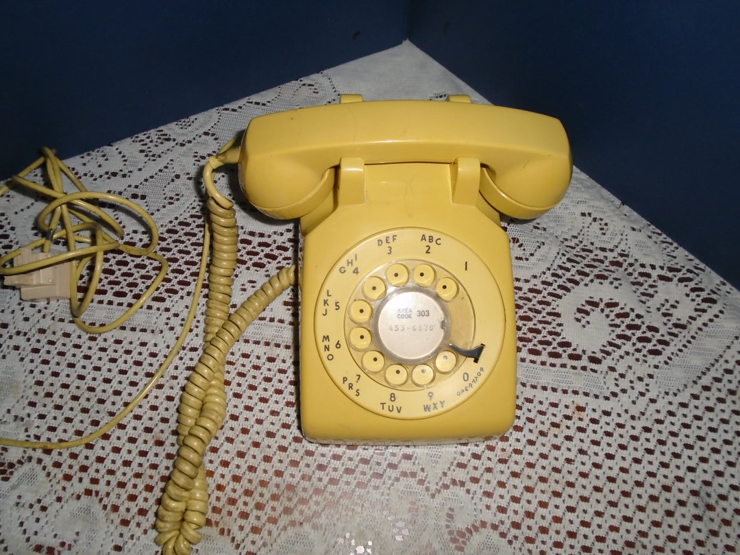 Western Electric Yellow Rotary Phone, Vintage Rotary Phone - Etsy