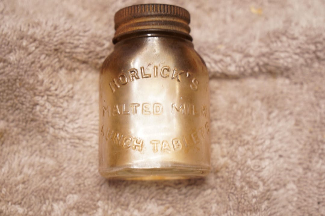Horlicks Malted Milk Lunch Tablets Bottle, Hazel Atlas Glass - Etsy