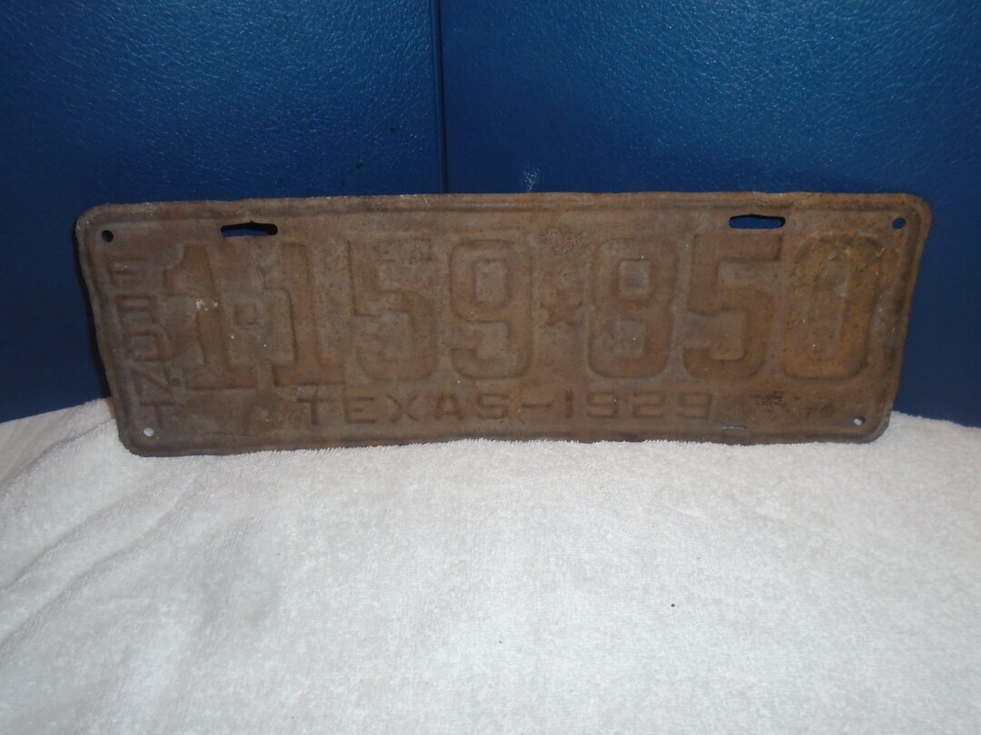 On Sale! 1929 Texas License Plate, Antique License Plate - Etsy