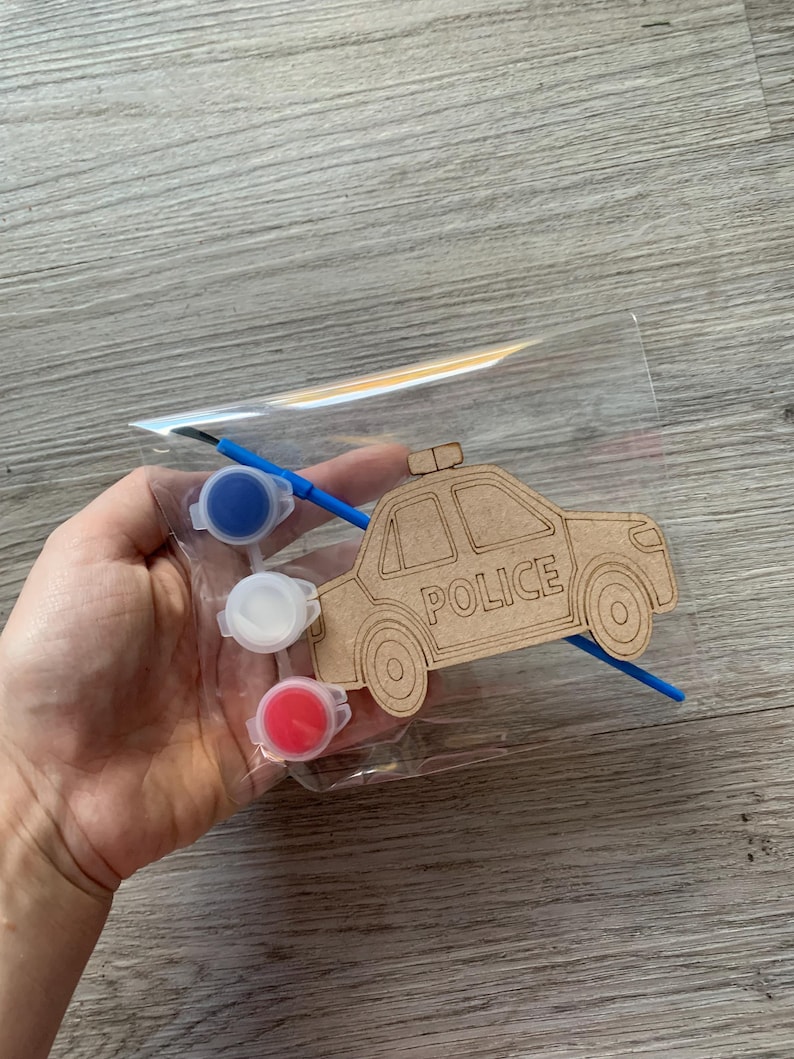 Paint Your Own Police Car / Police Car Birthday Favor / Police Car ...