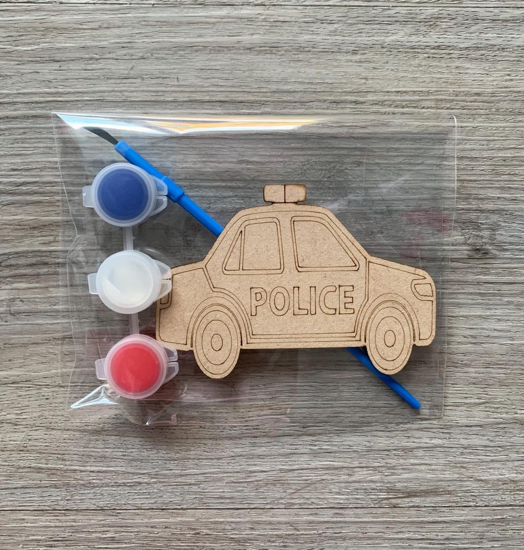 Paint Your Own Police Car / Police Car Birthday Favor / Police Car ...