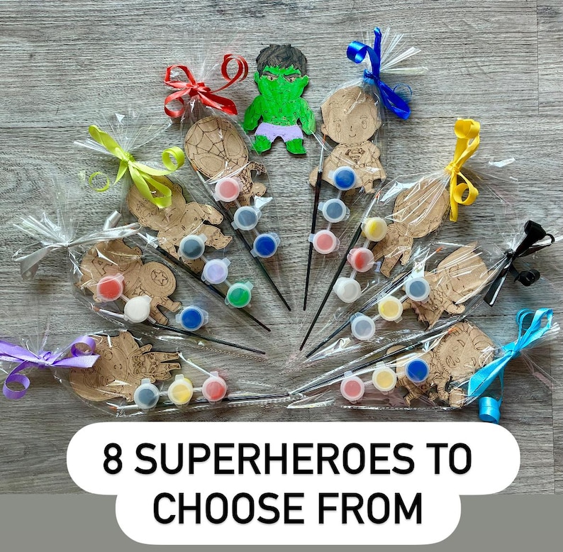 Paint Your Own Superhero / Superhero Party Bag Craft / Party Favours ...