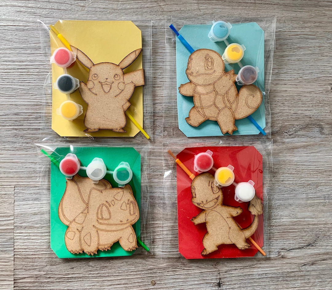 Pikemon Party Favour / Party Bags / Pika Pokemo Birthday / Paint Kits ...